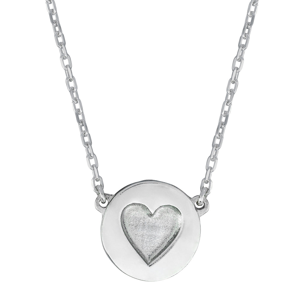 Heart Sterling Silver Disc Necklace - Irish Jewellery – Lu and Mol